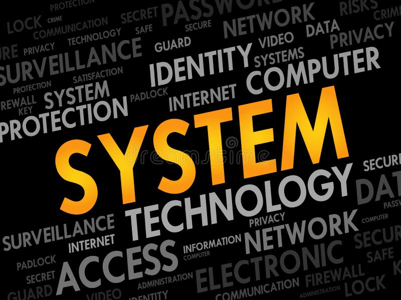 SYSTEM word cloud stock vector. Illustration of process - 199697289