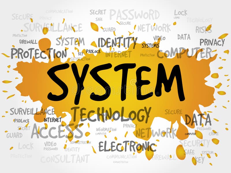 SYSTEM word cloud stock illustration. Illustration of process - 200423788