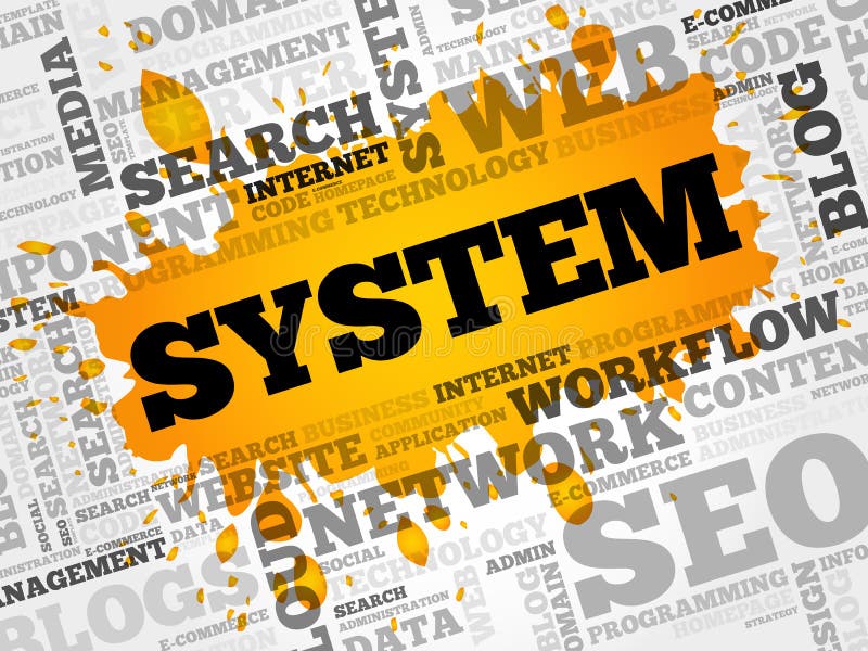 SYSTEM word cloud stock illustration. Illustration of business - 199869891
