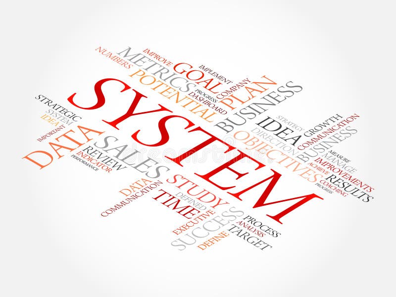 System word cloud stock illustration. Illustration of commerce - 205982710