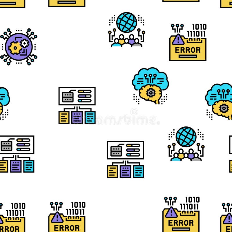 System Work Process Vector Seamless Pattern Stock Vector - Illustration ...