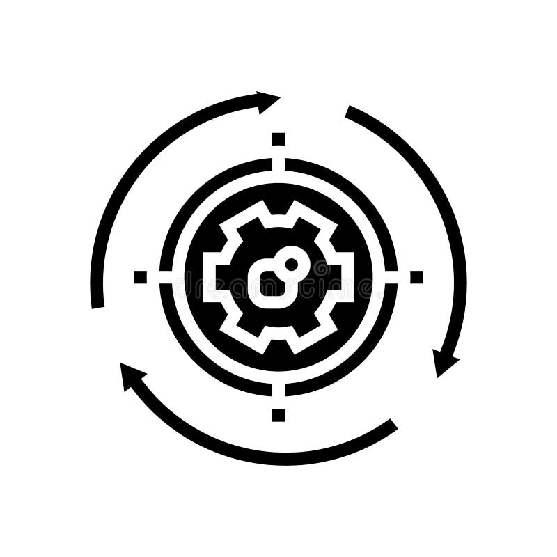 System Working Process Glyph Icon Vector Illustration Stock Vector ...