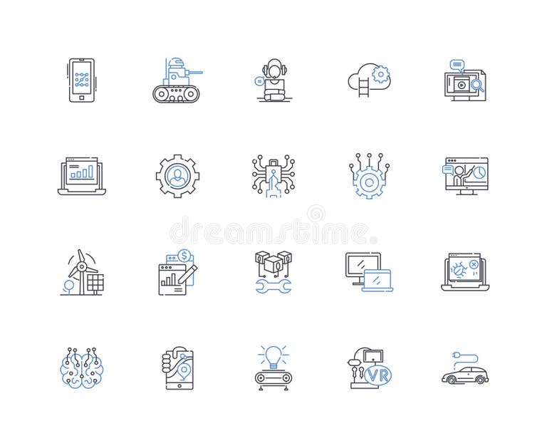 Systematization Line Icons Collection. Optimization, Organization ...