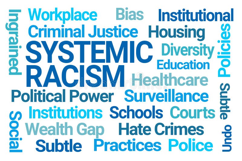 Systemic Racism Word Cloud stock illustration. Illustration of police ...