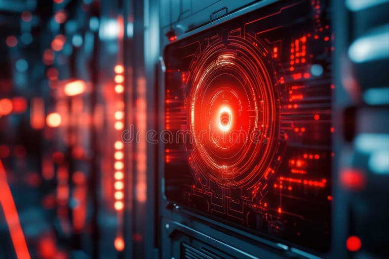 Systems Control and Data Visualization. Red Control Panel Showcasing ...