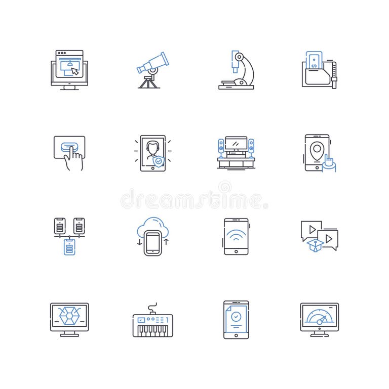 Systems Line Icons Collection Integration Efficiency Functionality Optimization Automation