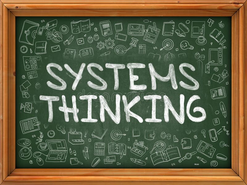Systems Thinking - Hand Drawn on Green Chalkboard. Stock Illustration ...