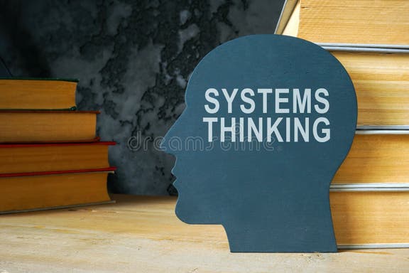 Systems Thinking Sign on the Head Shape and Books. Stock Photo - Image ...