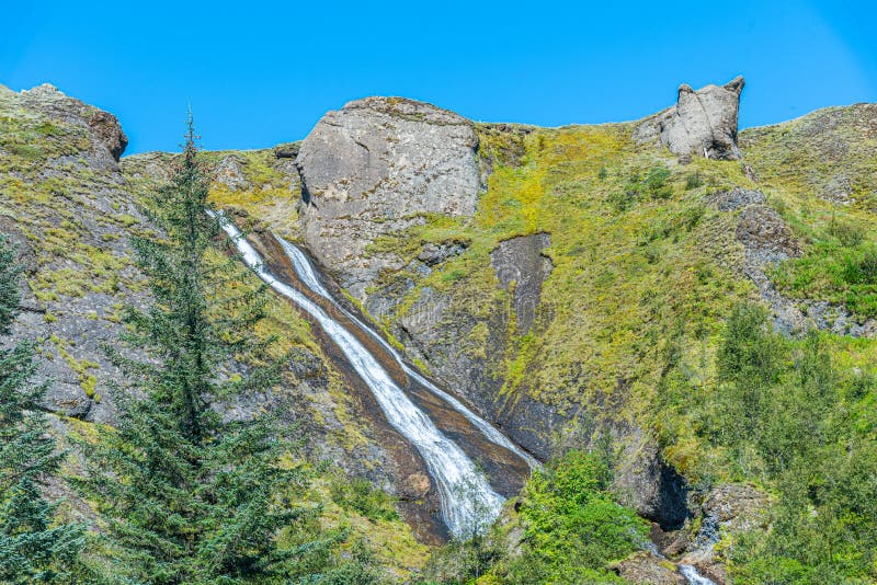 Systrafoss Waterfall Viewed during Sunny Day on Iceland Stock Image ...