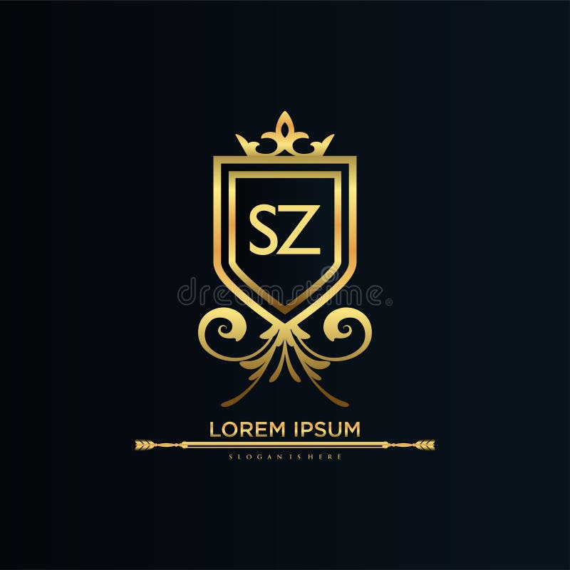SZ Letter Initial with Royal Template.elegant with Crown Logo Vector ...