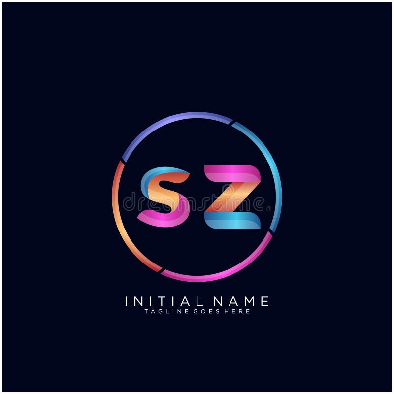 SZ Letter Logo Icon Design Template Elements Stock Vector ...