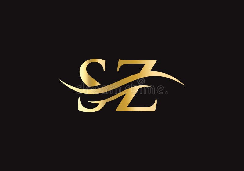 SZ Logo Design Vector. Swoosh Letter SZ Logo Design. Initial SZ Letter ...