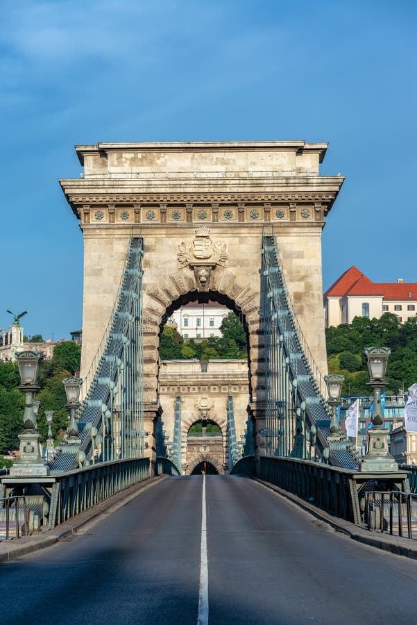 Szechenyi Chain Bridge Vertical View Stock Photo - Image of city ...