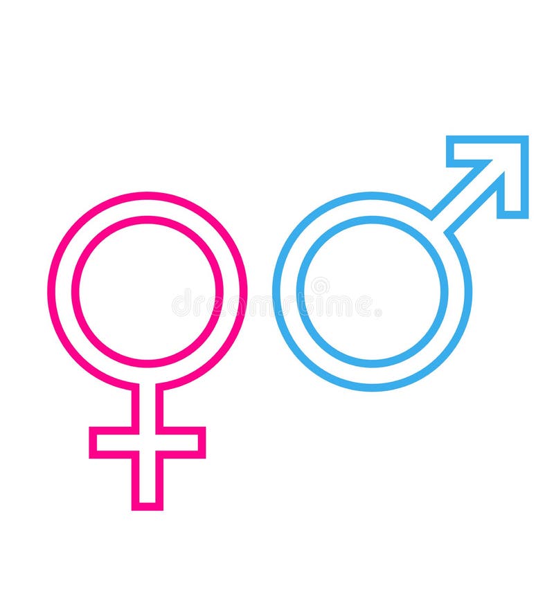 Icono De Sexo Masculino Y Femenino Aislado En Fondo Blanco Ilustración