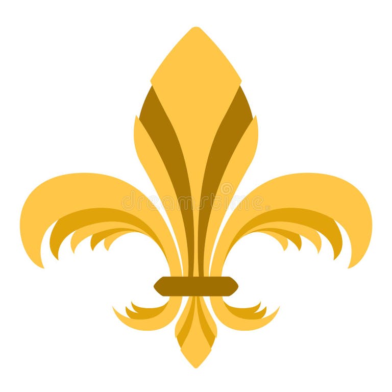 Símbolo De Oro De La Flor De Lis Ilustración del Vector - Ilustración de ornamental, decorativo ...
