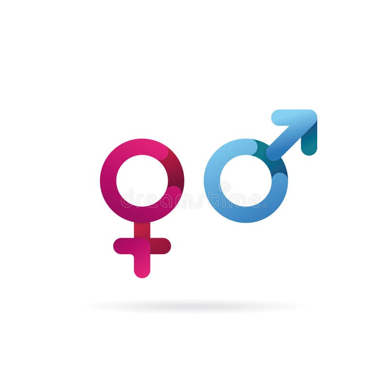Símbolo Del Género Iconos Del Sexo Rosa Y Vector Aislado Azul
