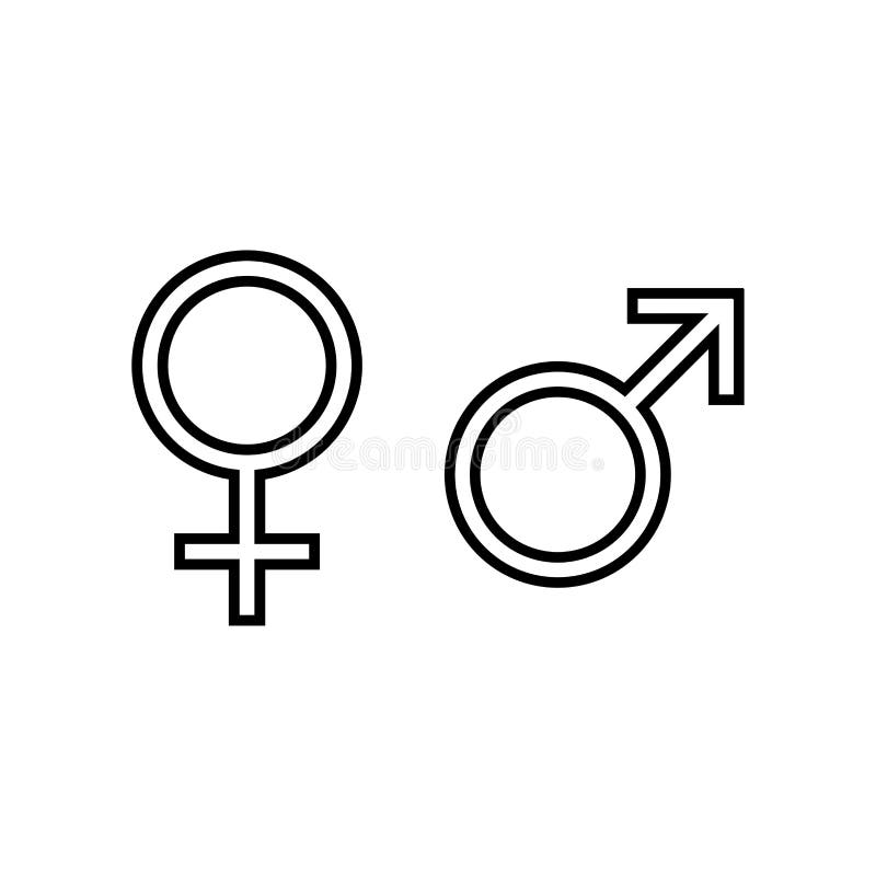 Símbolos De Sexo Señalización De Género Unisex Icono Diseño De