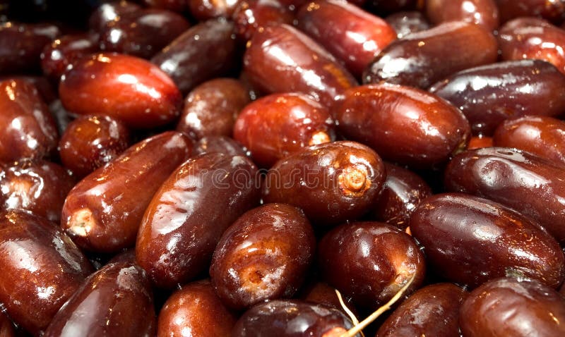 Macro Fresco Das Tâmaras Isolado Foto de Stock - Imagem de datas, macro ...