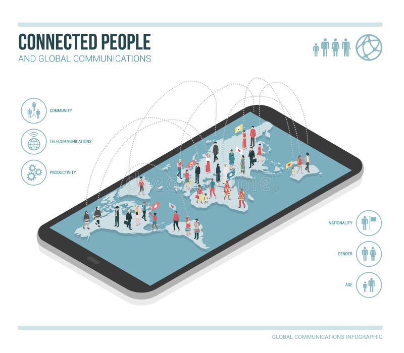 Télécommunications Mondiales Infographic Illustration de Vecteur ...