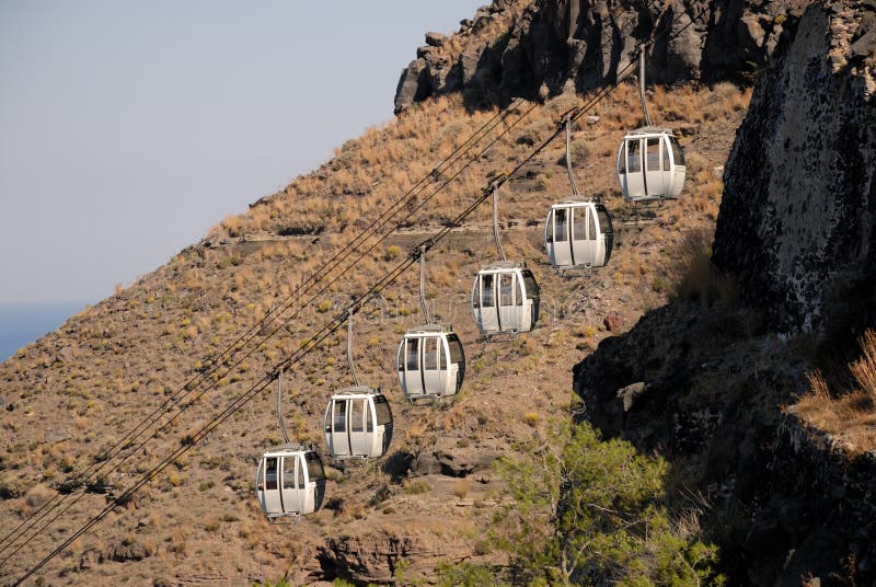Téléphérique image stock. Image du véhicule, grec, carlingues - 5506541