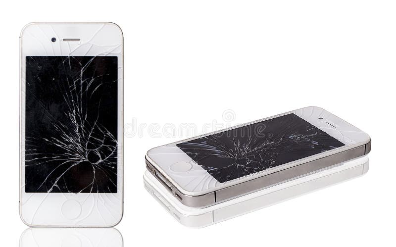 Téléphone cassé photo stock. Image du pointu, ciseaux - 43476032