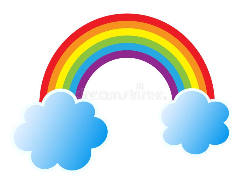 Tło Szablon Z Tęczą I Chmurami Ilustracja Wektor - Ilustracja złożonej ...