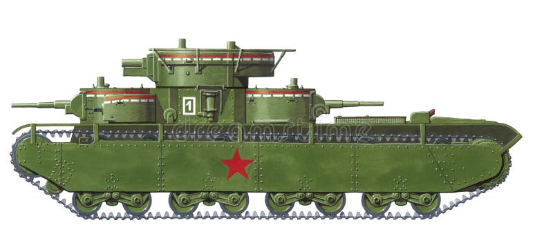 T-35 very heavy tank stock illustration. Illustration of army - 2312542