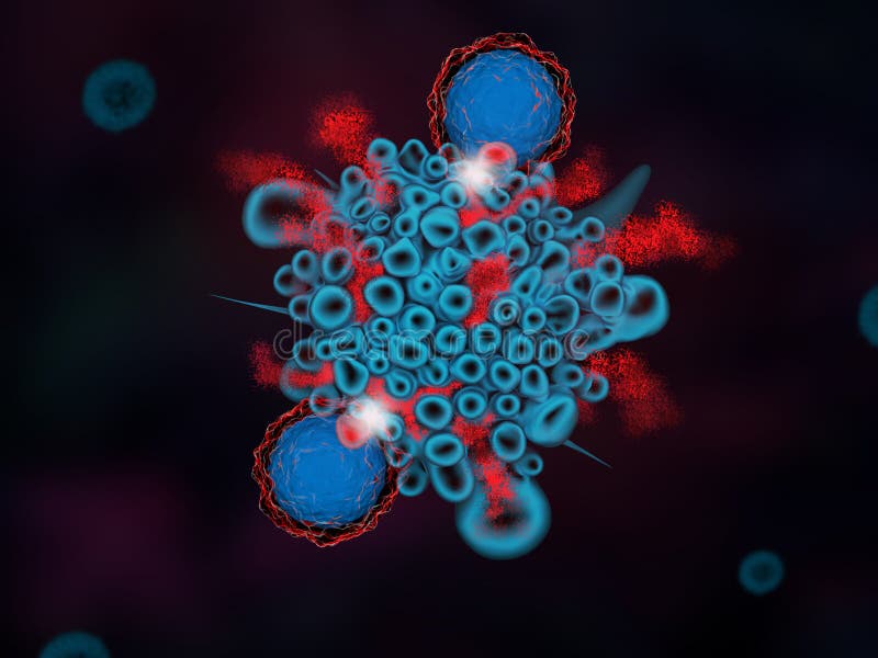 T Cells Killing a Cancer Cell Stock Illustration - Illustration of ...