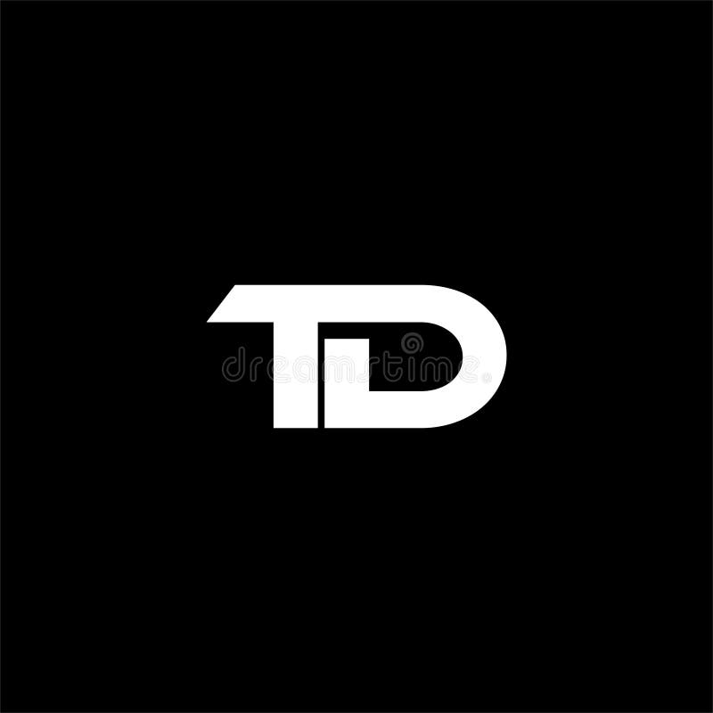T D Letter Logo Abstract Design on Black Color Background. Stock ...