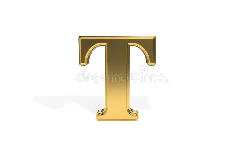 T Gold Colored Alphabet 3d Rendering Stock Illustrations – 5 T Gold ...