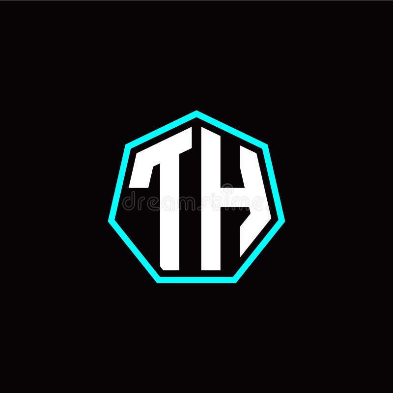 T H Initials Modern Polygon Logo Template Stock Vector - Illustration ...