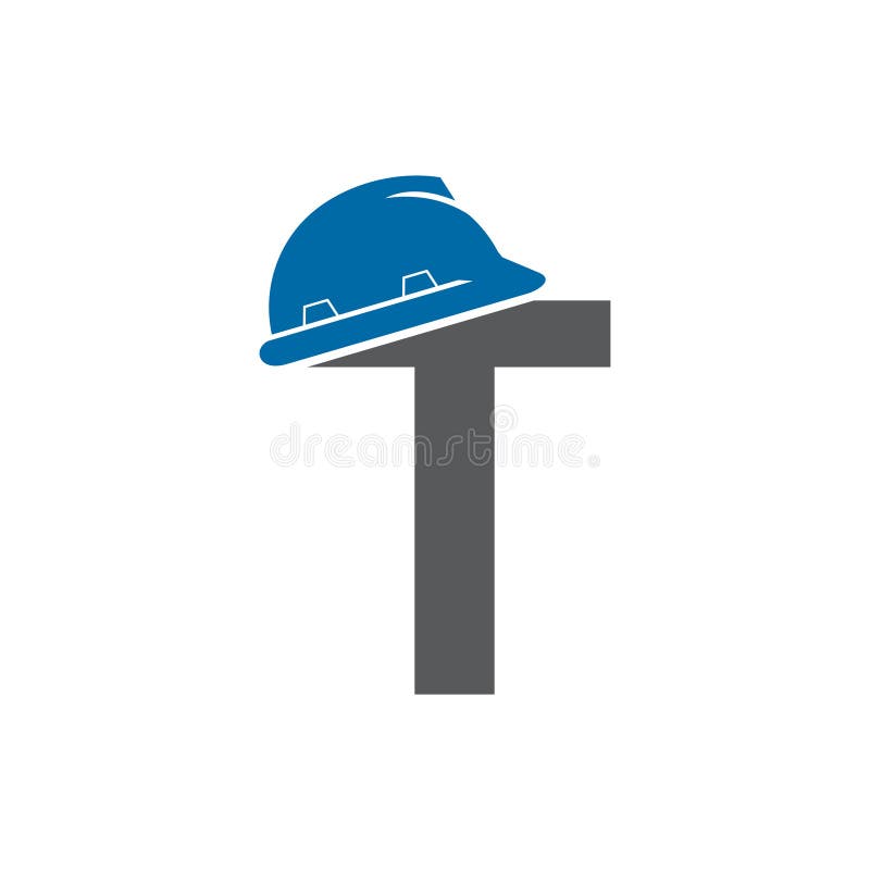 T Initial Work Helmet Logo , Work Helmet Logot Stock Vector ...