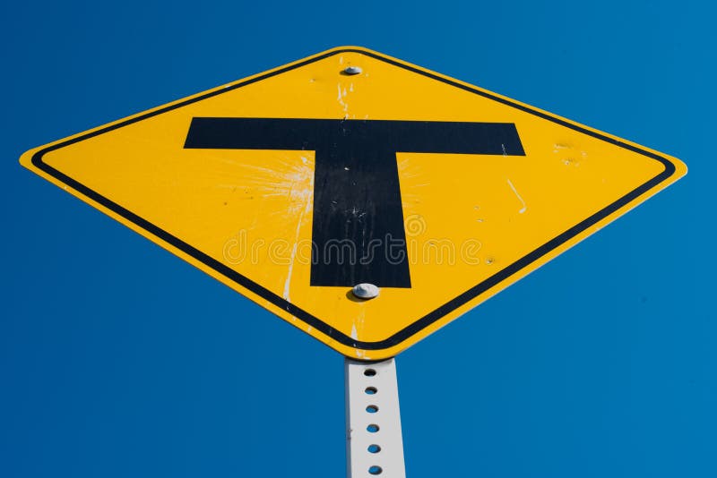 T Intersection Sign stock image. Image of stop, color - 62663401
