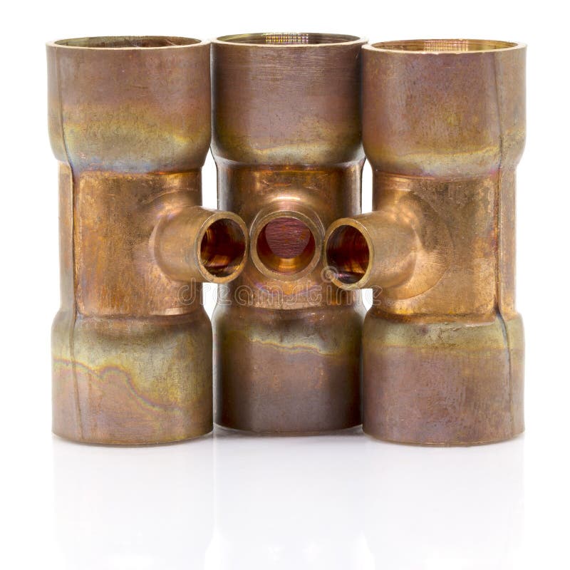 Copper Connection Pipe of Air-conditioner or Refrigerant System. Stock ...