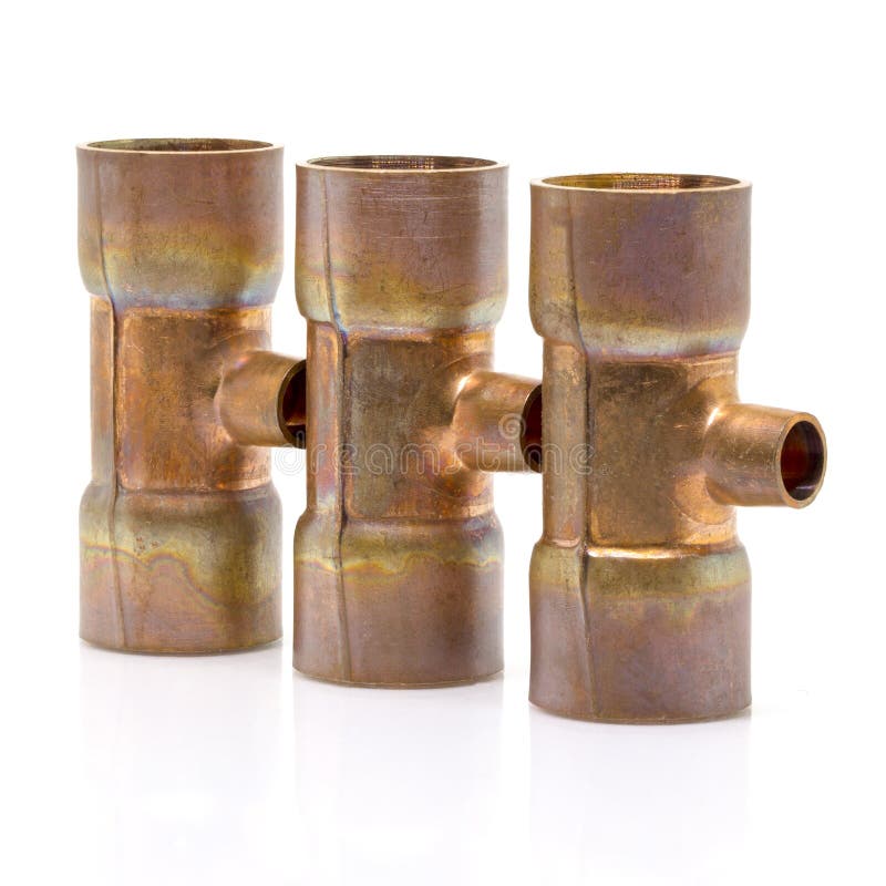 T-joint Connection Pipe of Air-conditioner or Refrigerant System Stock ...