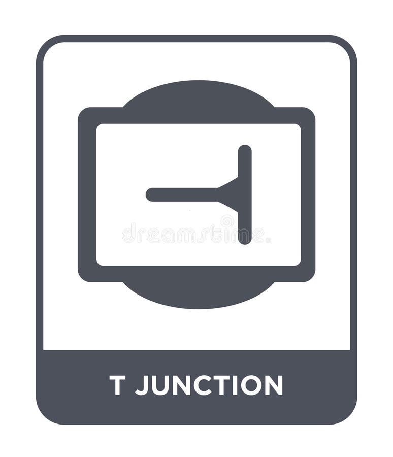 T Junction Icon in Trendy Design Style. T Junction Icon Isolated on ...