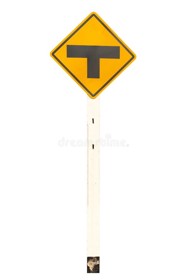 T-junction traffic signage stock image. Image of road - 69189745