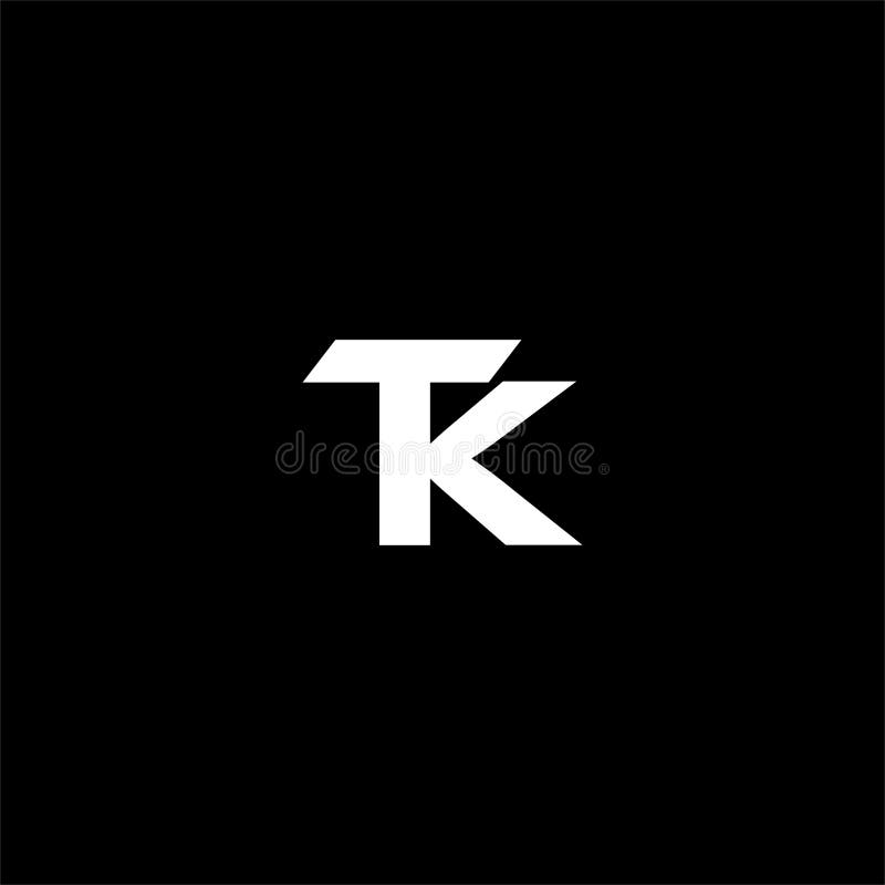 T K Letter Logo Abstract Design on Black Color Background. Stock ...