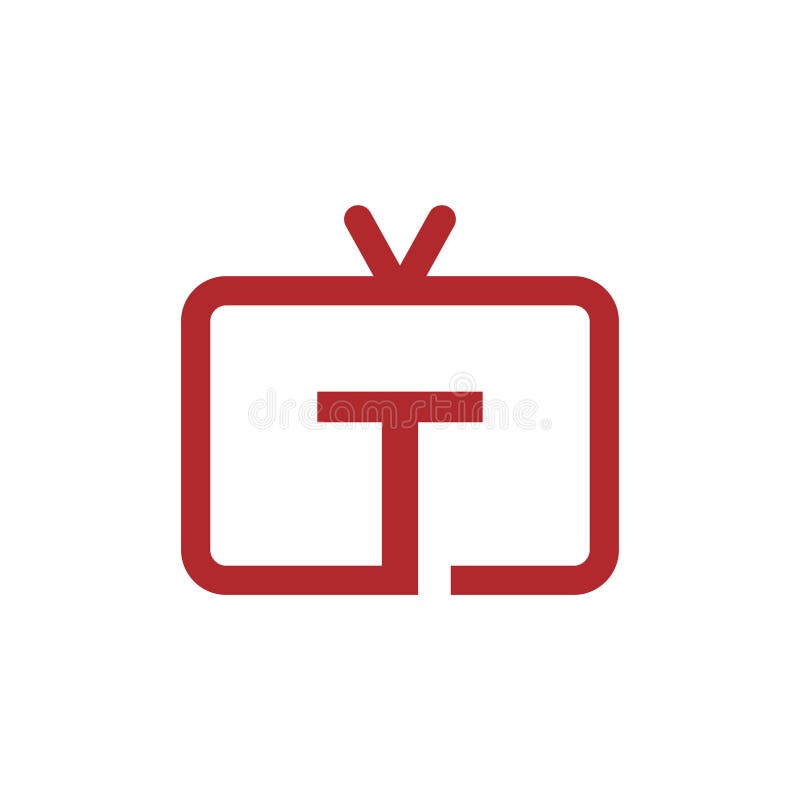 T Letter Channel Television Logo Design Stock Vector - Illustration of ...