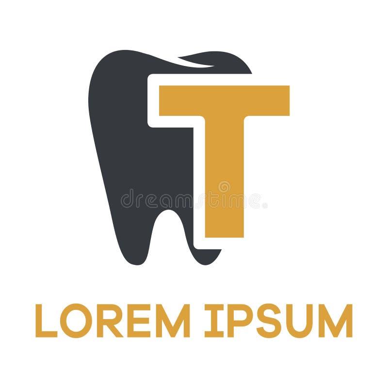 T Letter Logo Design. Letter T in Tooth Shape Vector Illustration ...
