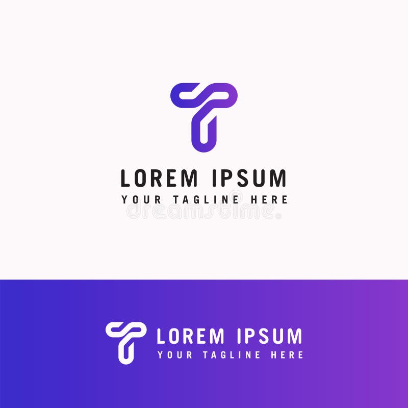T Letter Logo, Line Monogram Modern T Initials Concept Template Design ...