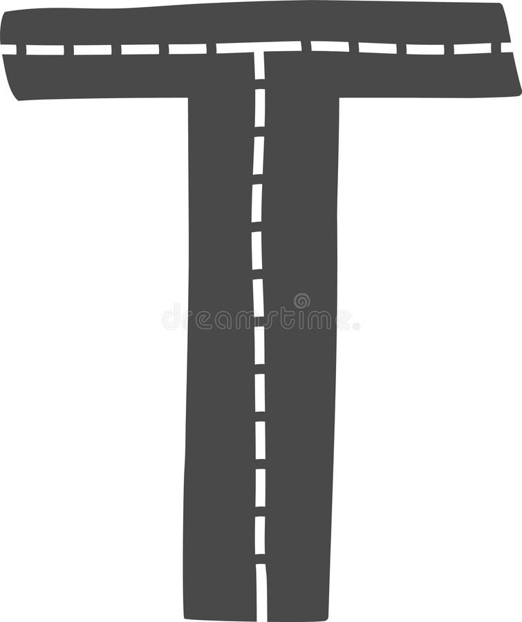 T Letter Road Alphabet Kids Stock Illustration - Illustration of ...