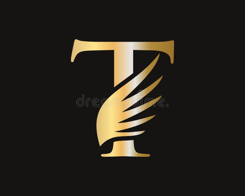 T Letter Transportation Logo Design. Initial Flying Wing T Letter Logo ...