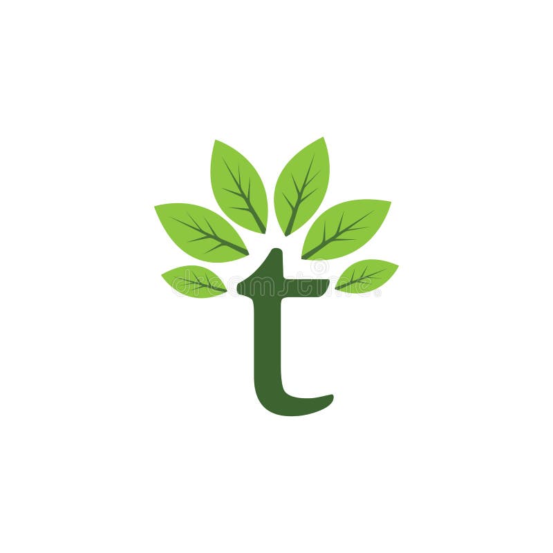 T Letter Tree Concept Design Vector Icon Design Stock Vector ...