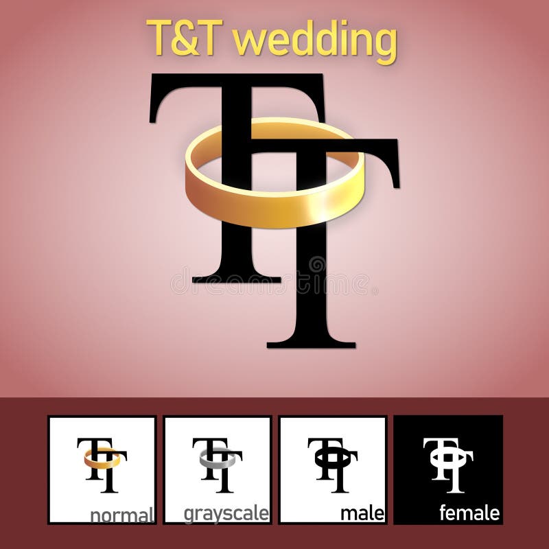 T and T Letter with Wedding Ring Logo. - Vector Stock Vector ...