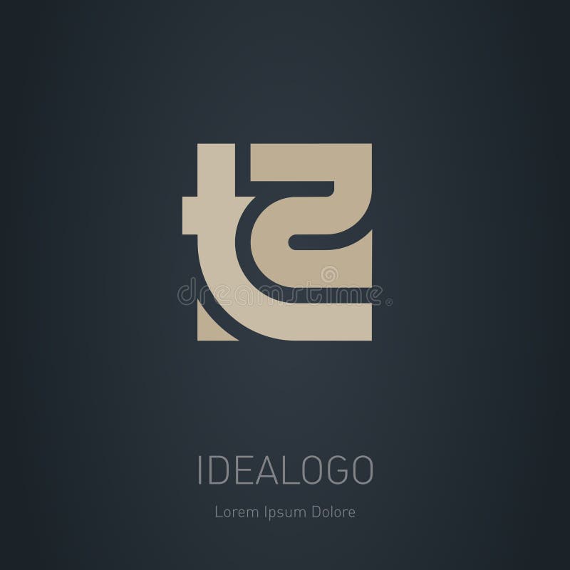 T2 - Logotype, Design Element or Icon. Vector Monogram Stock Vector ...