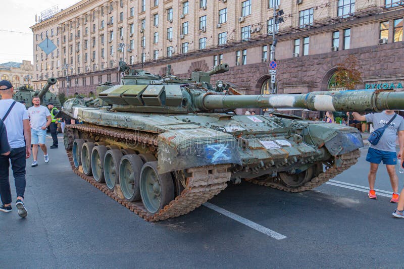 A T-72 Main Battle Tank, Possibly in a Historical Display, Training ...