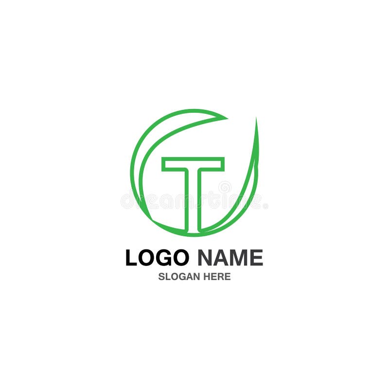 T Nature Logo Vector Design Illustration Stock Vector - Illustration of ...