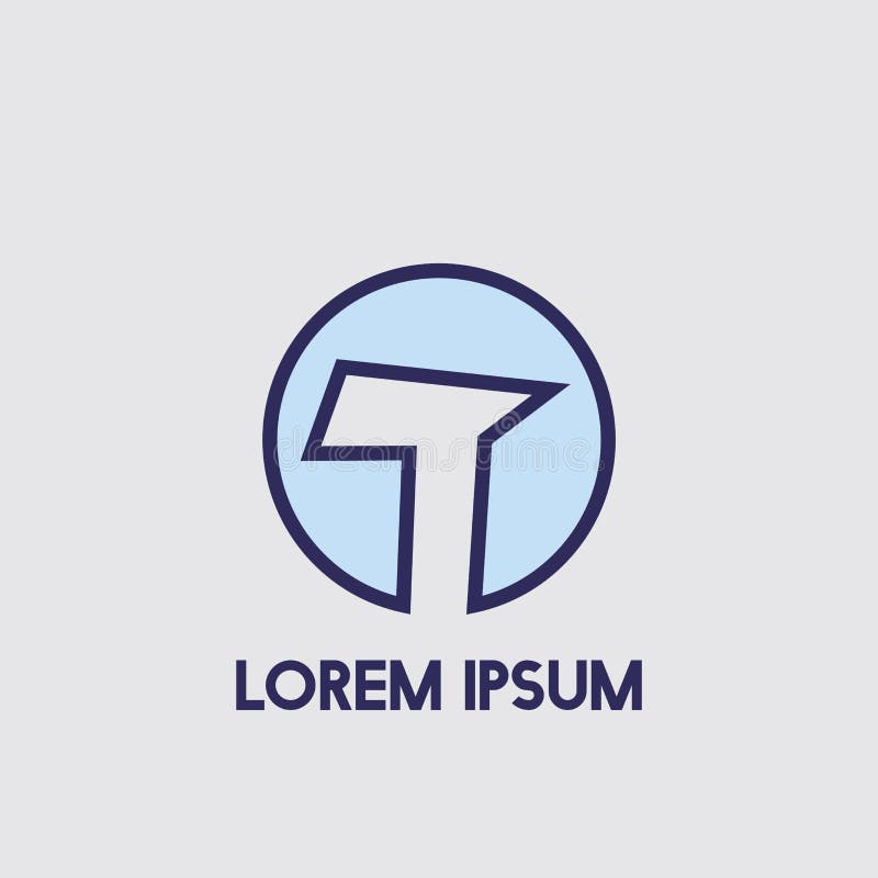 T Negative Space Initial Logo Concept Circle Icon Template Stock Vector ...