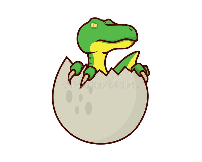 T-Rex Baby Emerges and Hatching from the Egg Illustration Stock Vector ...